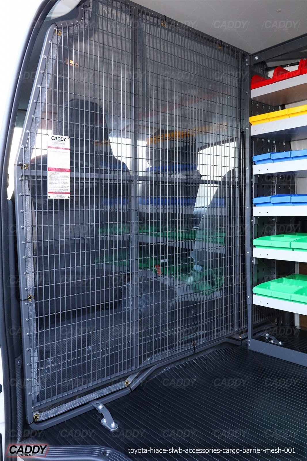 To Suit Toyota Hiace SLWB Mesh Cargo Barrier - Caddy Storage Systems